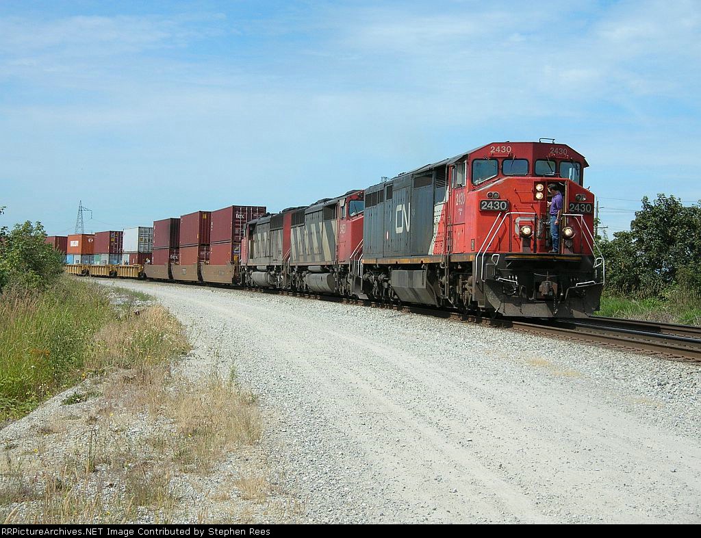 CN 2430 heads container train